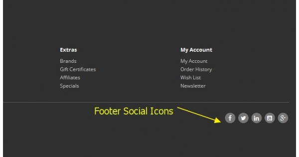 Social Media Icons for Footer opencart 3x FREE