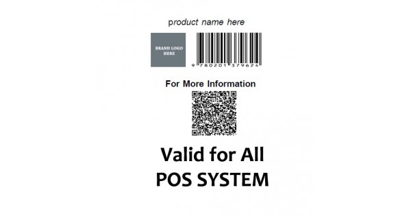 Product Barcode label for All PoS System Worldwide
