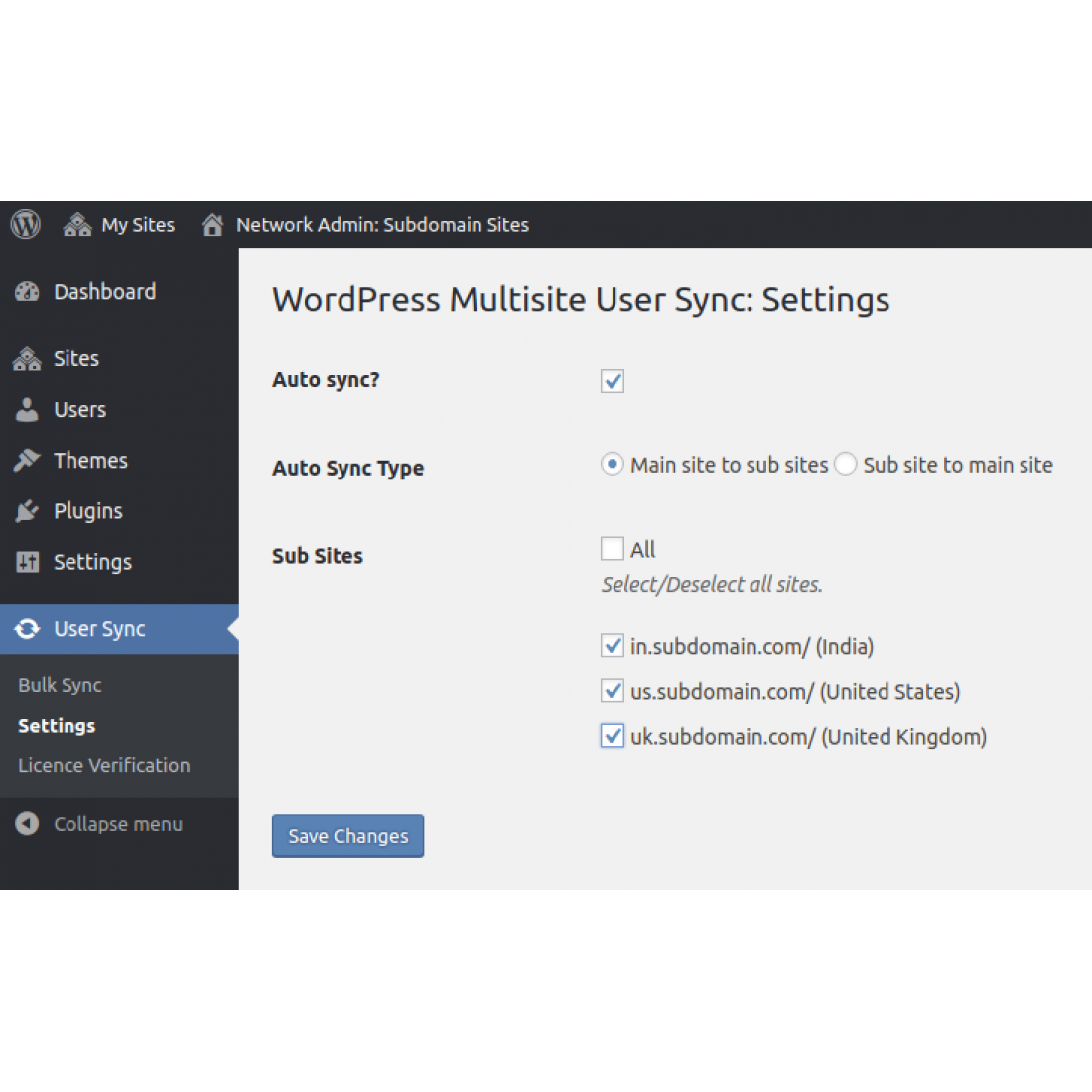 WordPress Multisite User Sync/Unsync